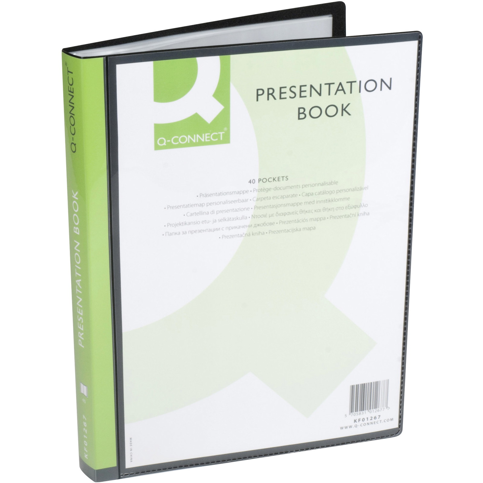 Q-connect A4 demomappe med 40 lommer i sort - Daarbak Redoffice A/S