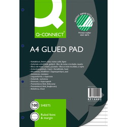 Q-connect standardblokke 60g A4 linjeret 4 huller - Daarbak Redoffice A/S