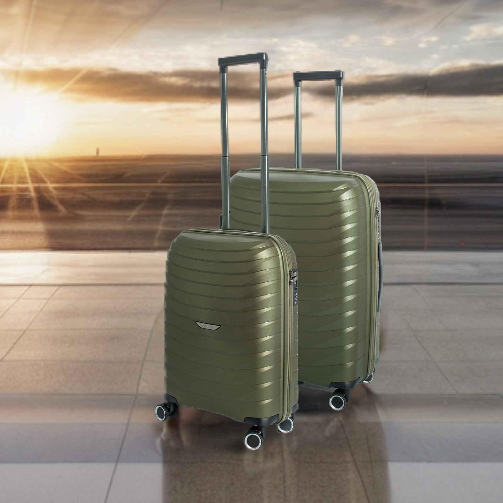 Bon Goût Madrid kuffertsæt Pearly Green Large - Daarbak Redoffice A/S