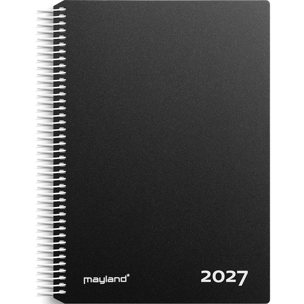 Mayland 2027 27218000 timekalender 24,2x18,5cm sort - Daarbak Redoffice A/S