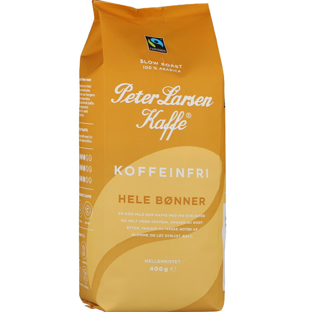 Peter Larsen koffeinfri kaffe hele bønner 400g - Daarbak Redoffice A/S