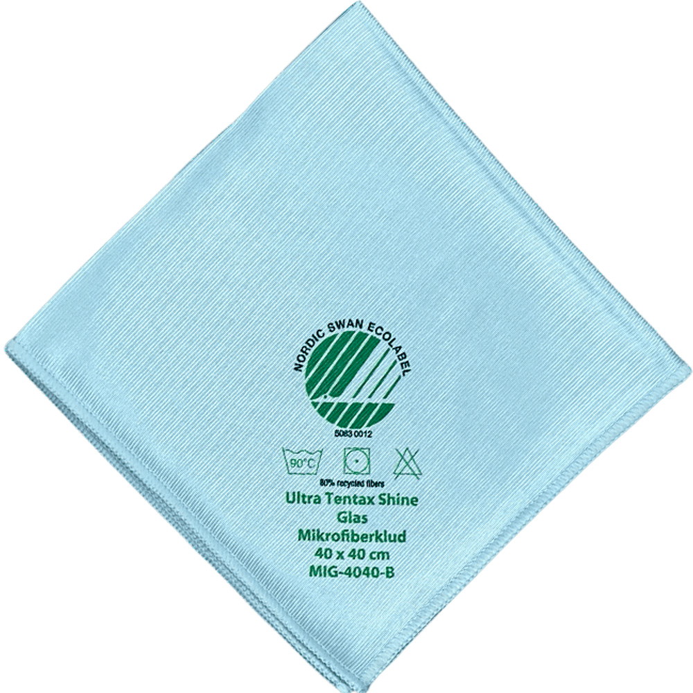 Nordisk Microfiber Tentax Ultra mikrofiberklud til glas 40x40cm blå 10 ...